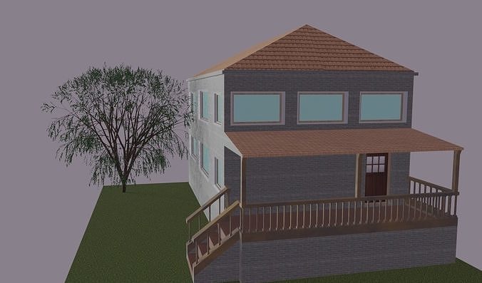 3D model SUBURBAN HOUSE VR / AR / low-poly | CGTrader