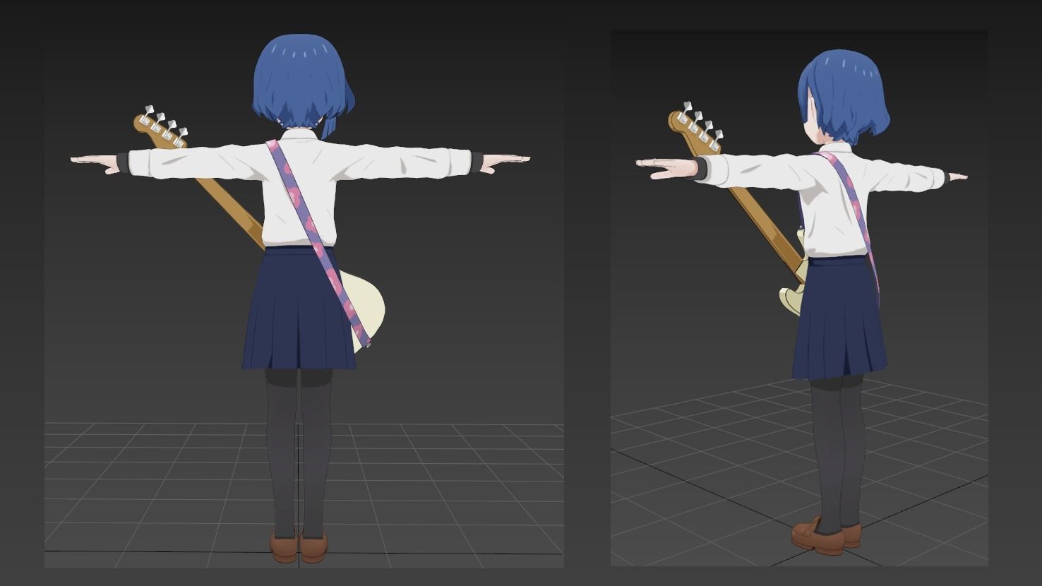 Ryo Yamada Bocchi the Rock VRChat Avatar 3D model rigged | CGTrader