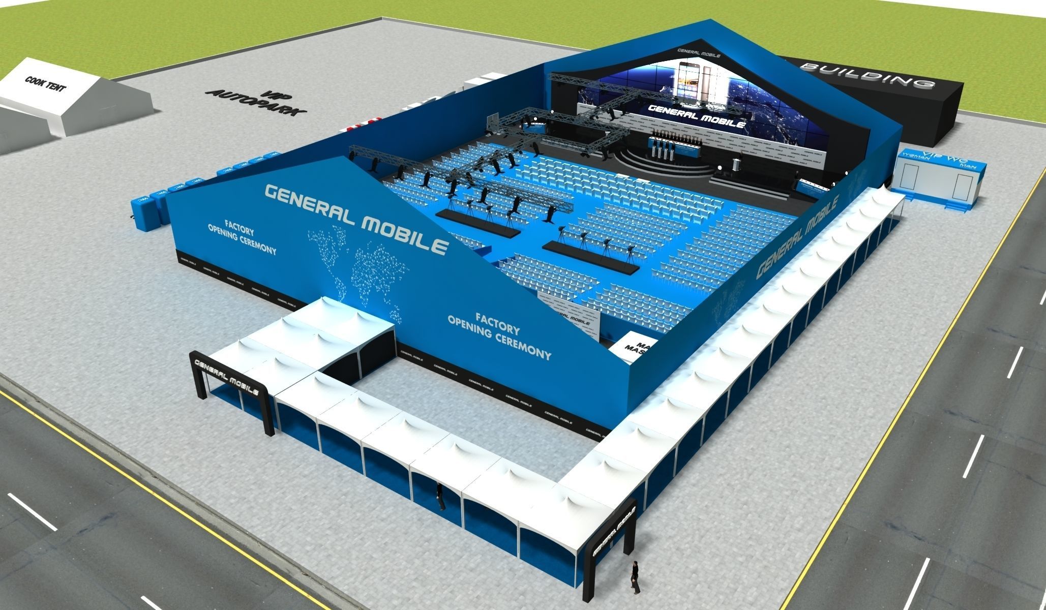 Big Tent Factory Opening Ceremony 3D model | CGTrader