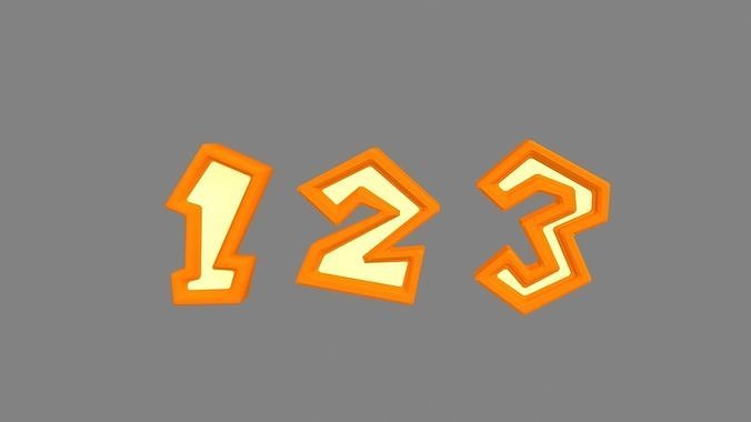 3D model Stylized number 123 VR / AR / low-poly | CGTrader