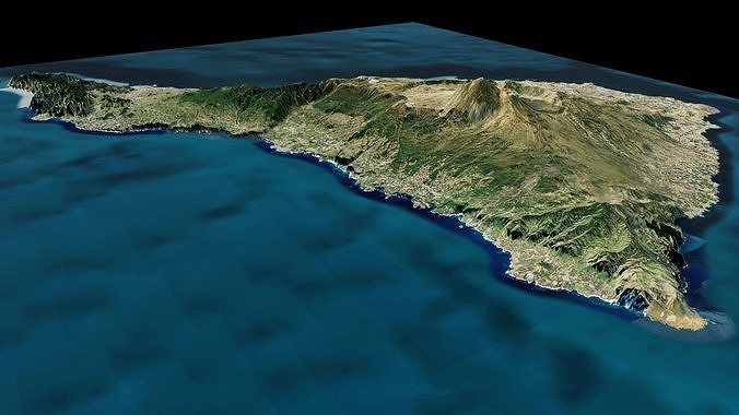 Tenerife Island full 3d model terrain 3D model | CGTrader