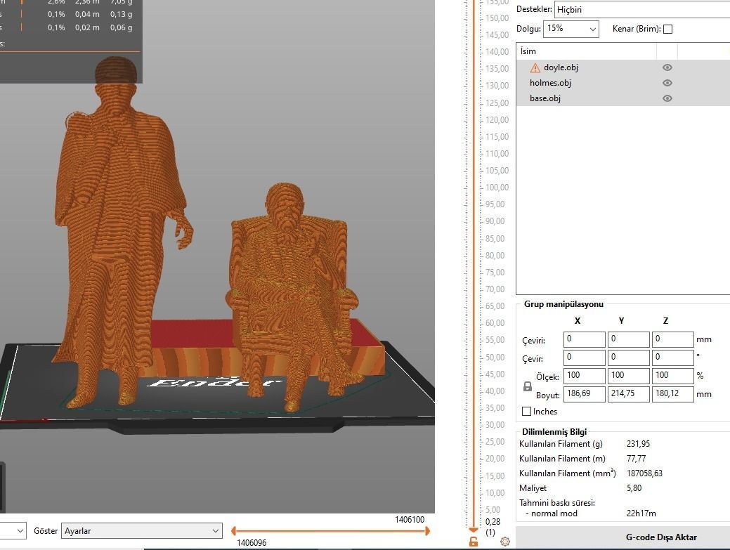 Arthur Conan Doyle 3D model 3D printable | CGTrader