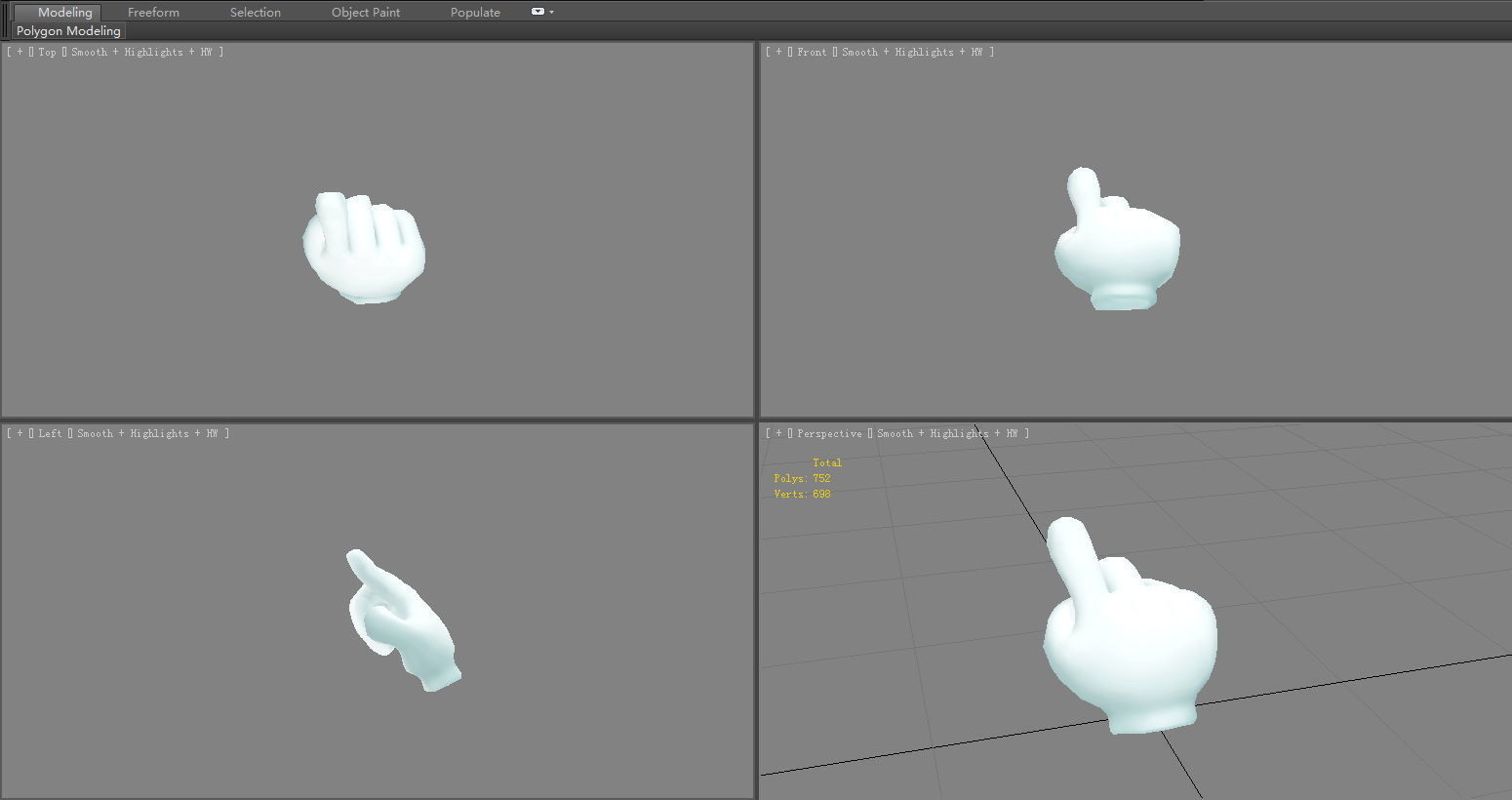 3D model Cartoon white hand - click VR / AR / low-poly | CGTrader