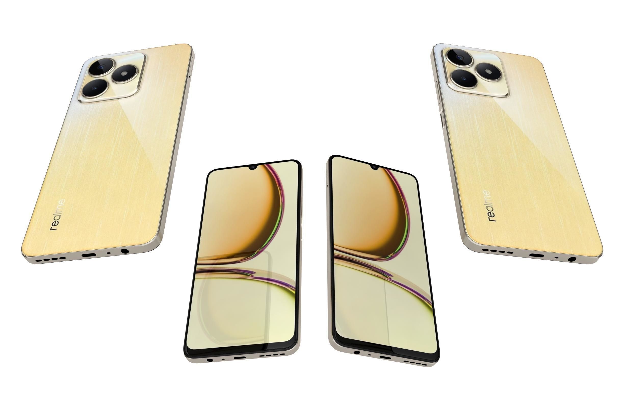 3D model Realme C53 Black And Yellow VR / AR / low-poly | CGTrader