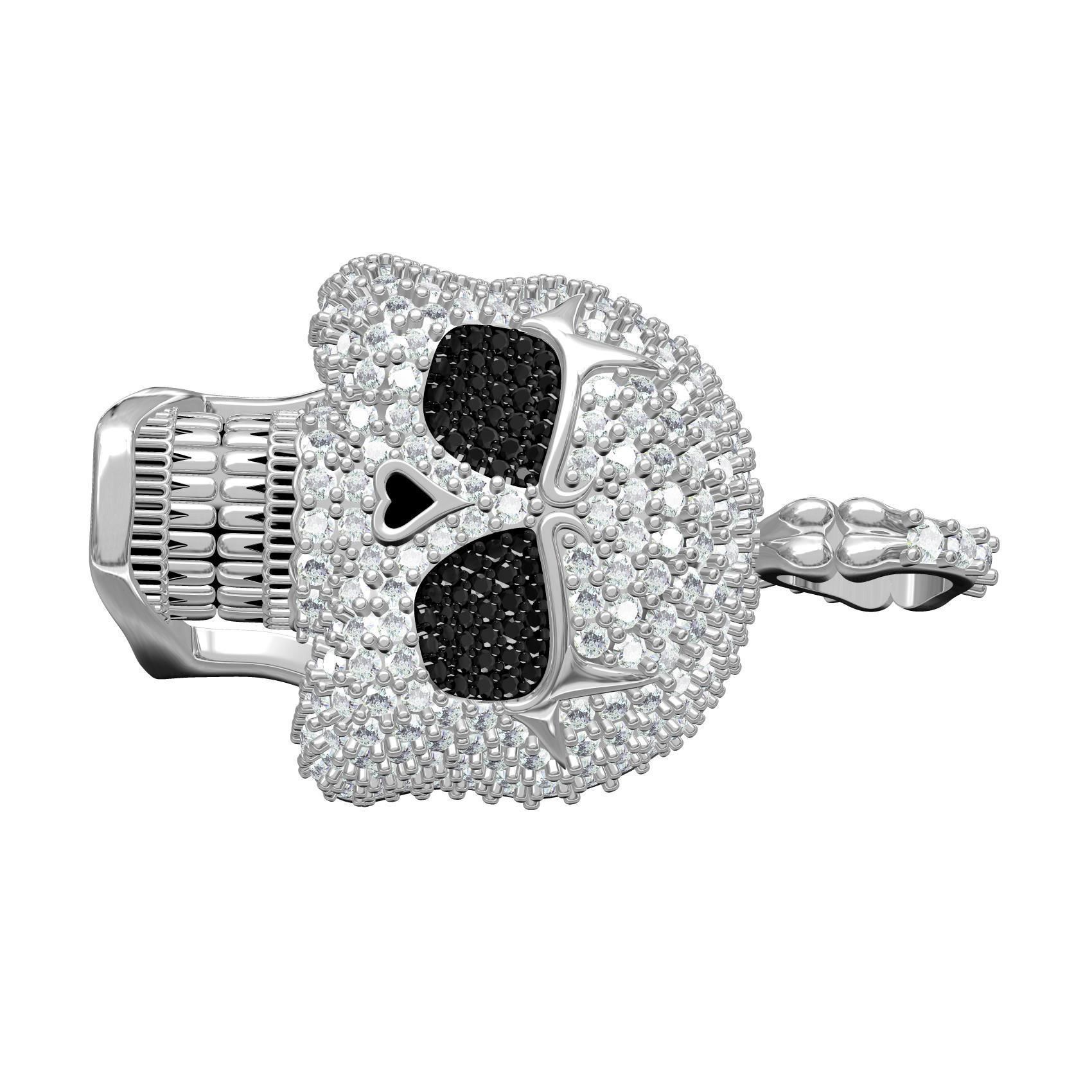 Skull and Bone Iced Diamond Pendant 3D model 3D printable | CGTrader