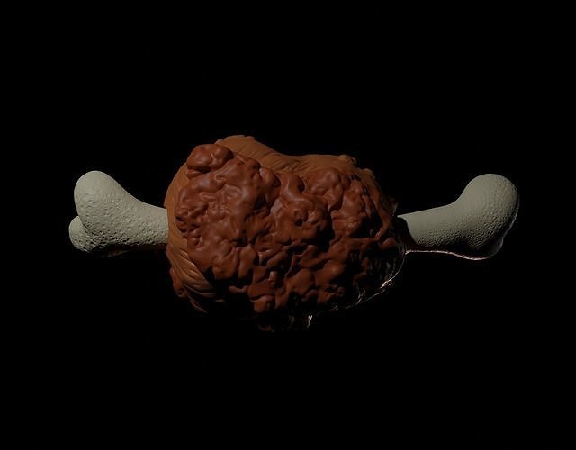 Fried Chicken with bone free 3D model 3D printable | CGTrader