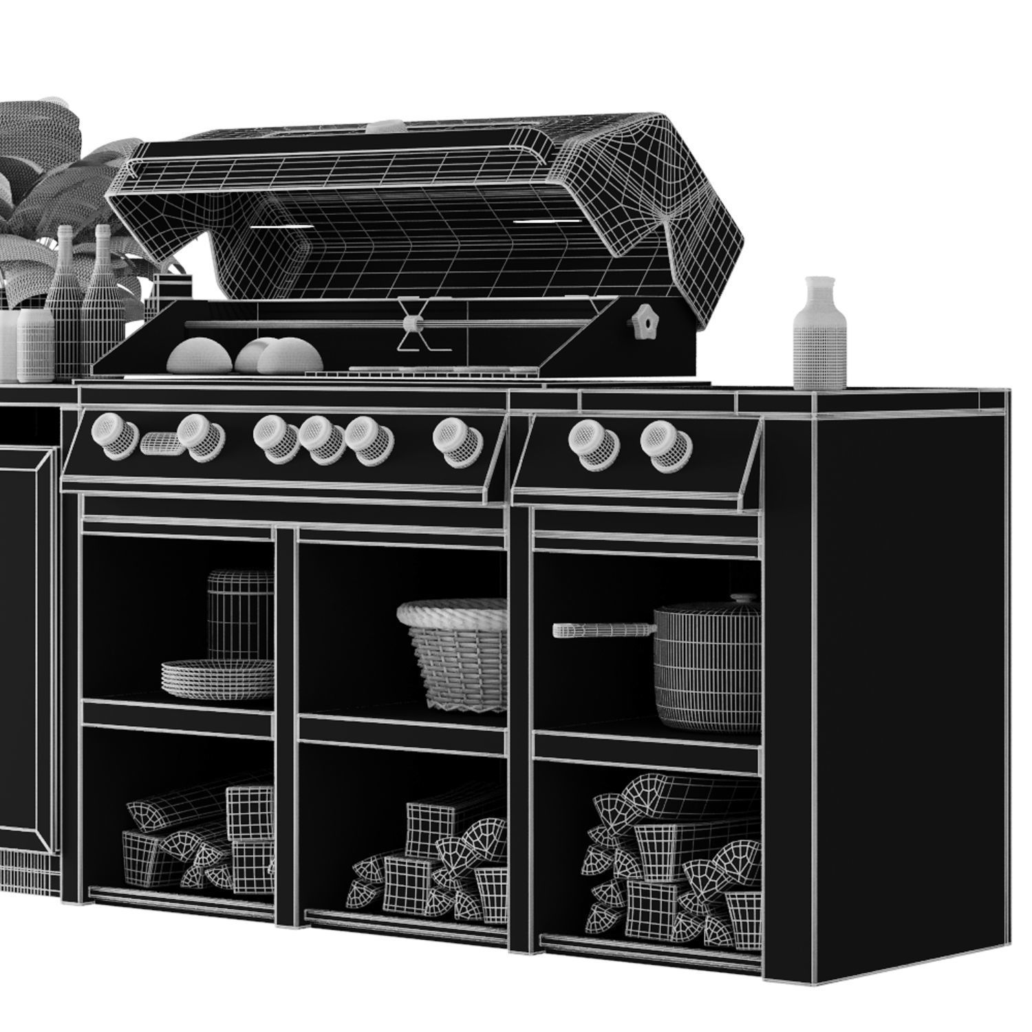 Outdoor Kitchen Garden BBQ 3D model | CGTrader