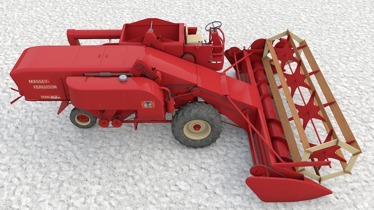 Massey Ferguson Super 92 Combine 1960 3D model | CGTrader