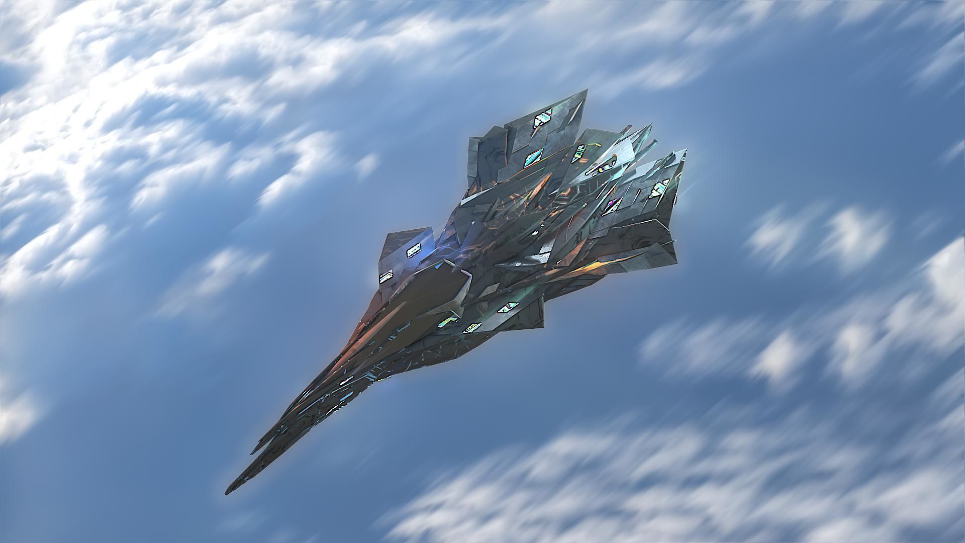 3D model Aircraft Jet Plane Sci-Fi Spaceship Space Ship 033 VR / AR ...