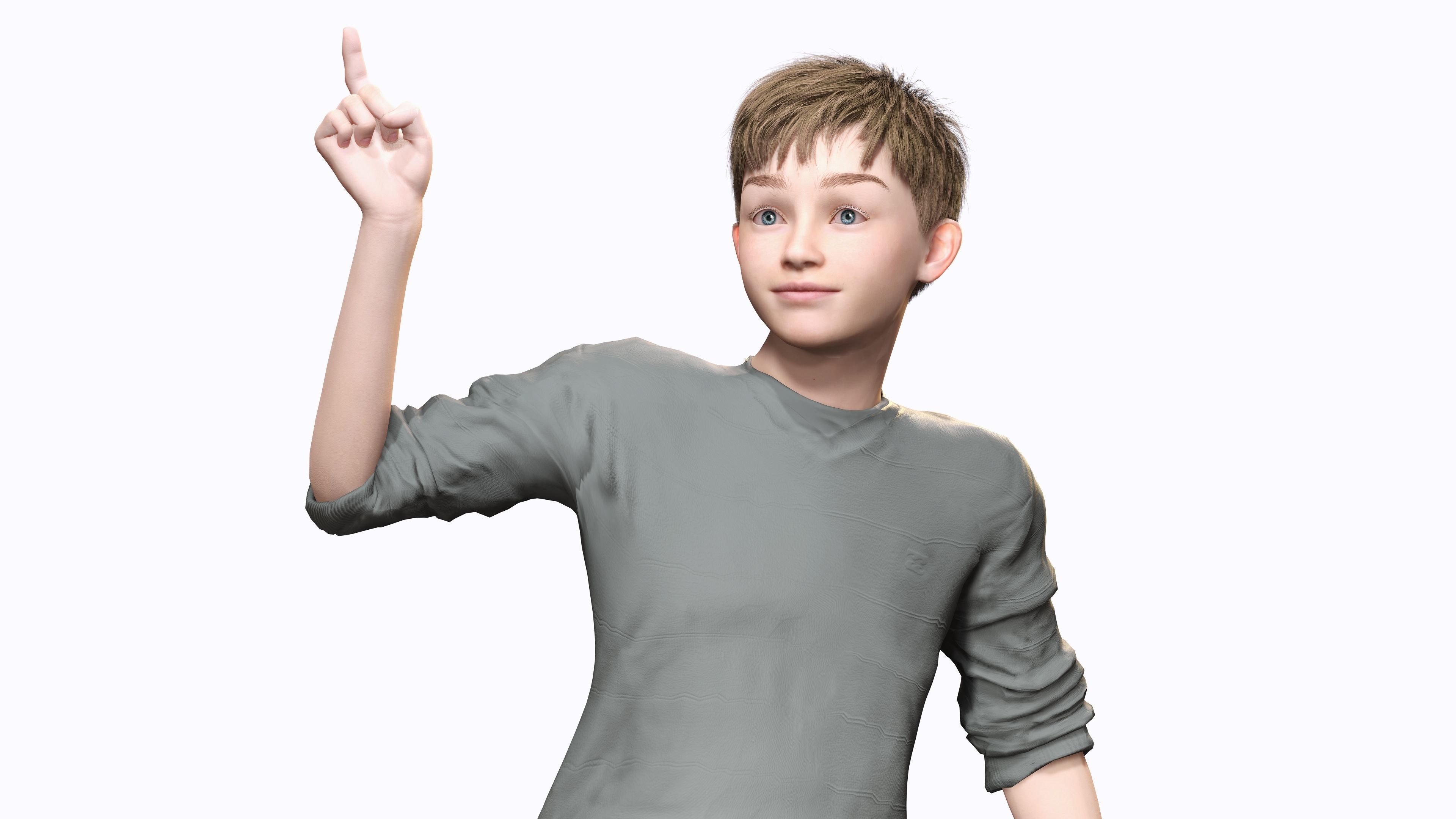 3D model HENRY-Playful Kid Realistic Child Boy VR / AR / low-poly ...