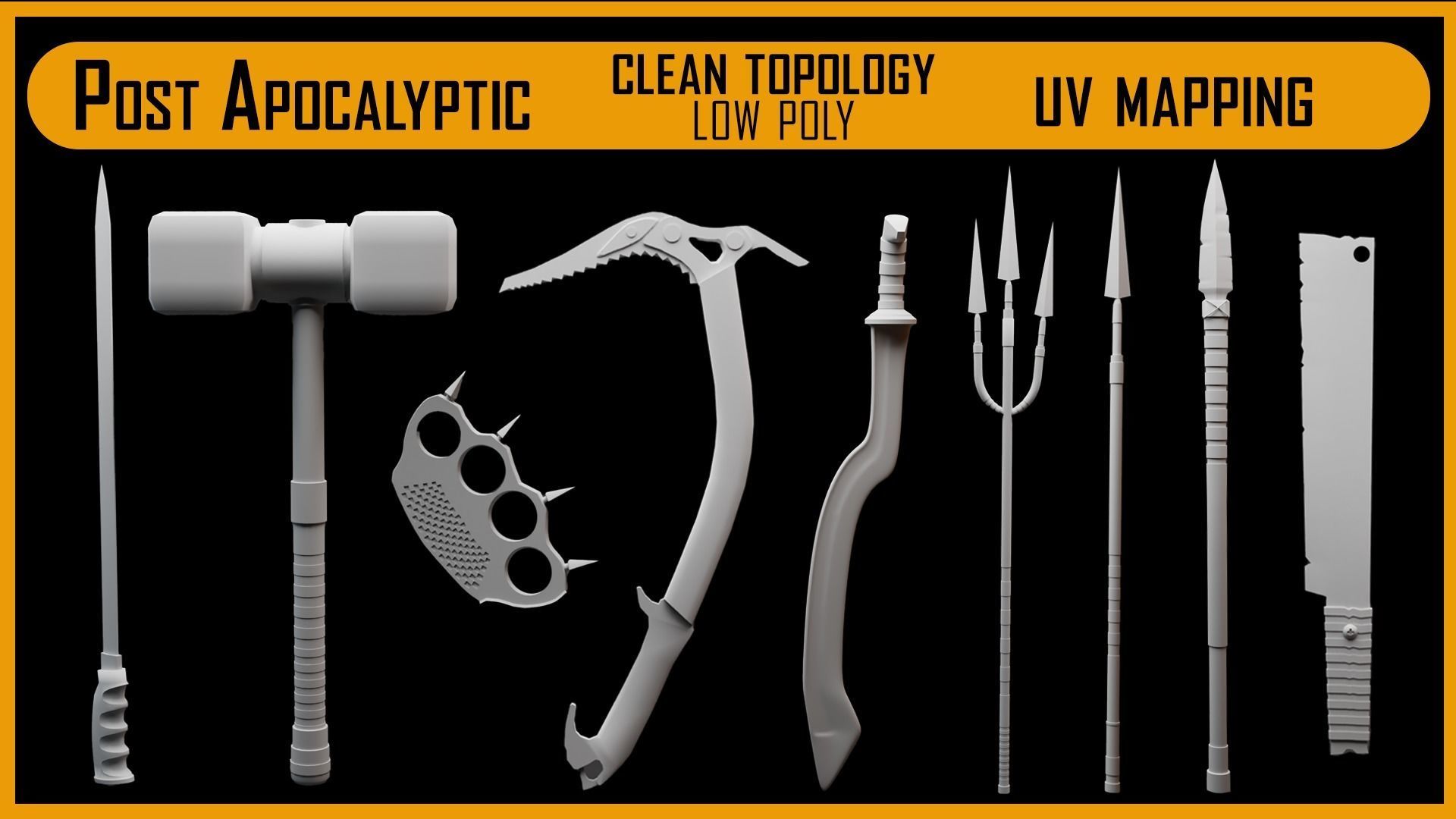 3D model 50 Post Apocalyptic Weapon Base mesh VR / AR / low-poly | CGTrader