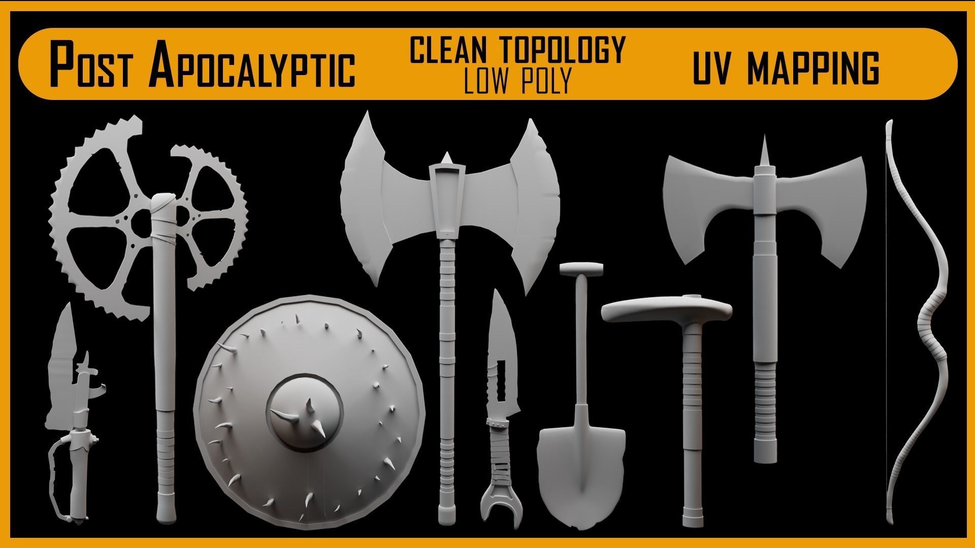 3D model 50 Post Apocalyptic Weapon Base mesh VR / AR / low-poly | CGTrader
