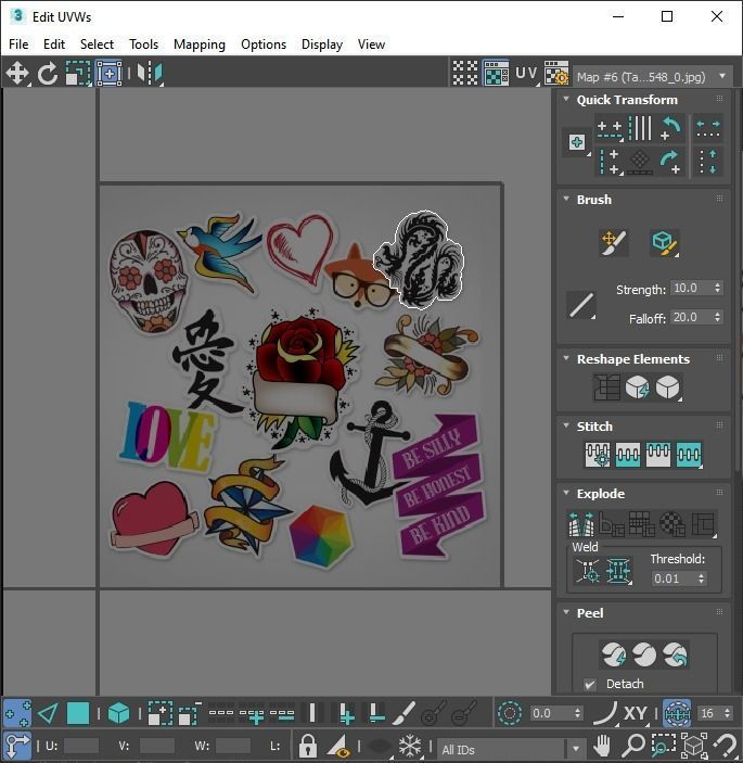 Tattoo Stickers Set 3D model | CGTrader
