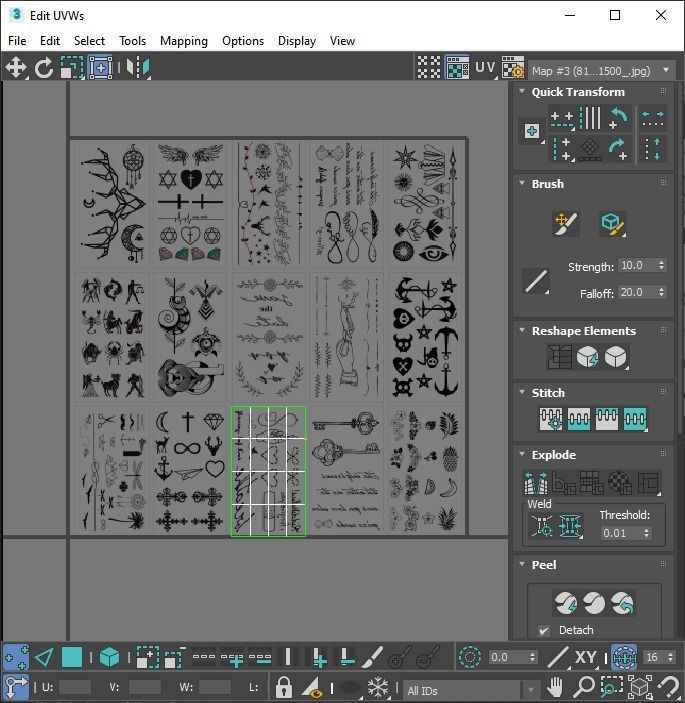 Tattoo Stickers Set 3D model | CGTrader