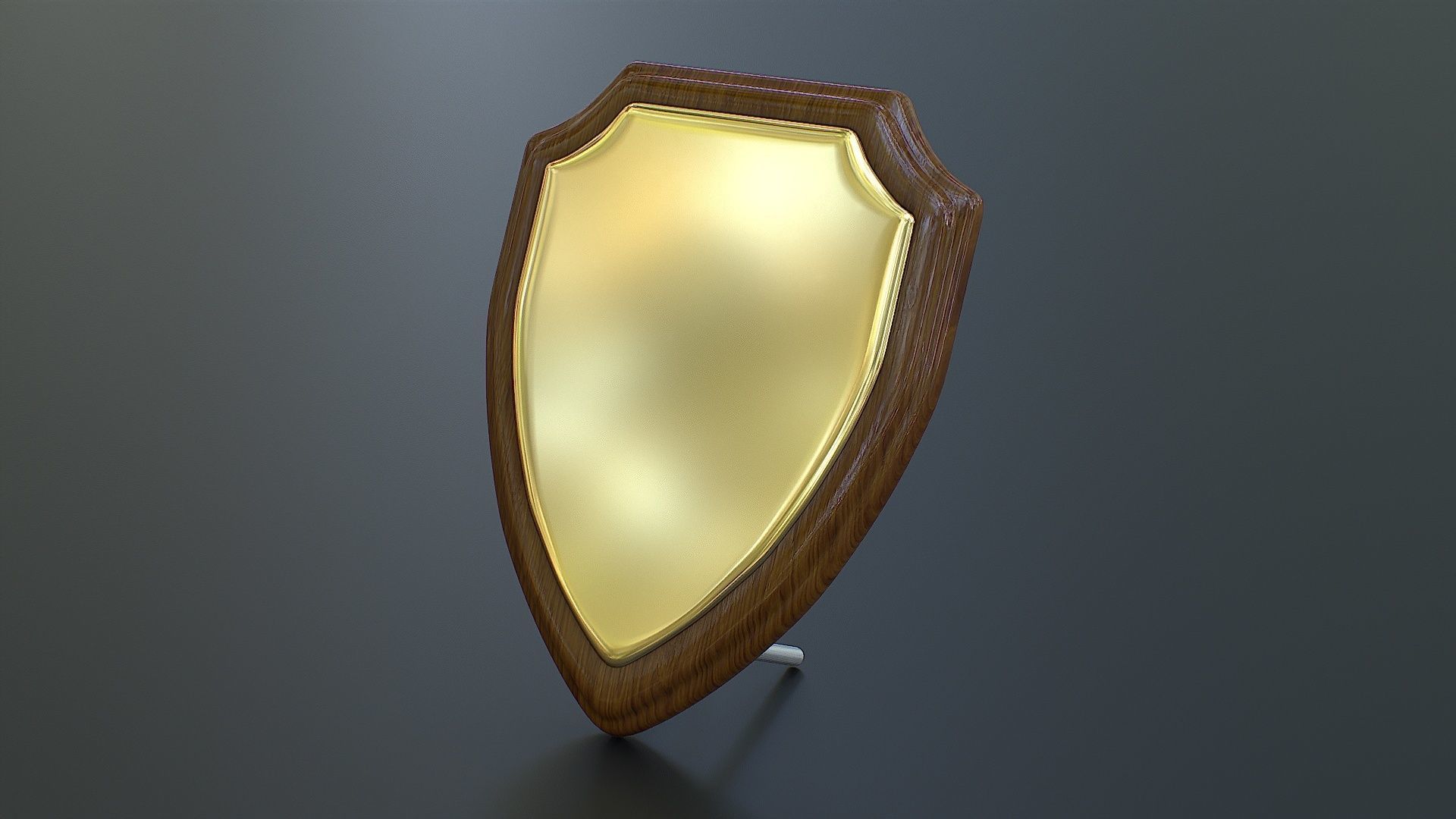 3D model Polished Wood Plaque Sheild VR / AR / low-poly | CGTrader