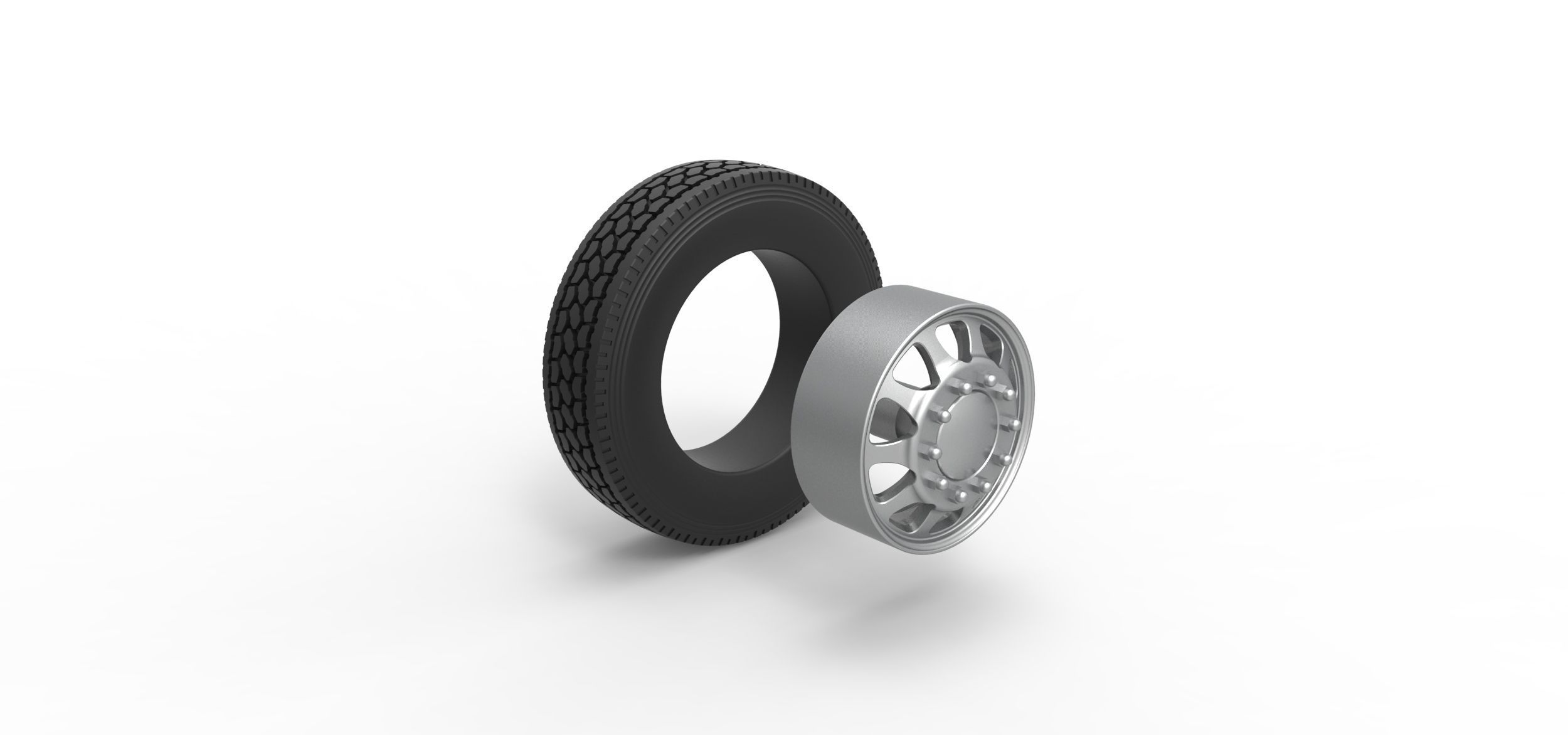 Front custom wheel of semi truck Version 5 Scale 1 to 25 3D model 3D ...