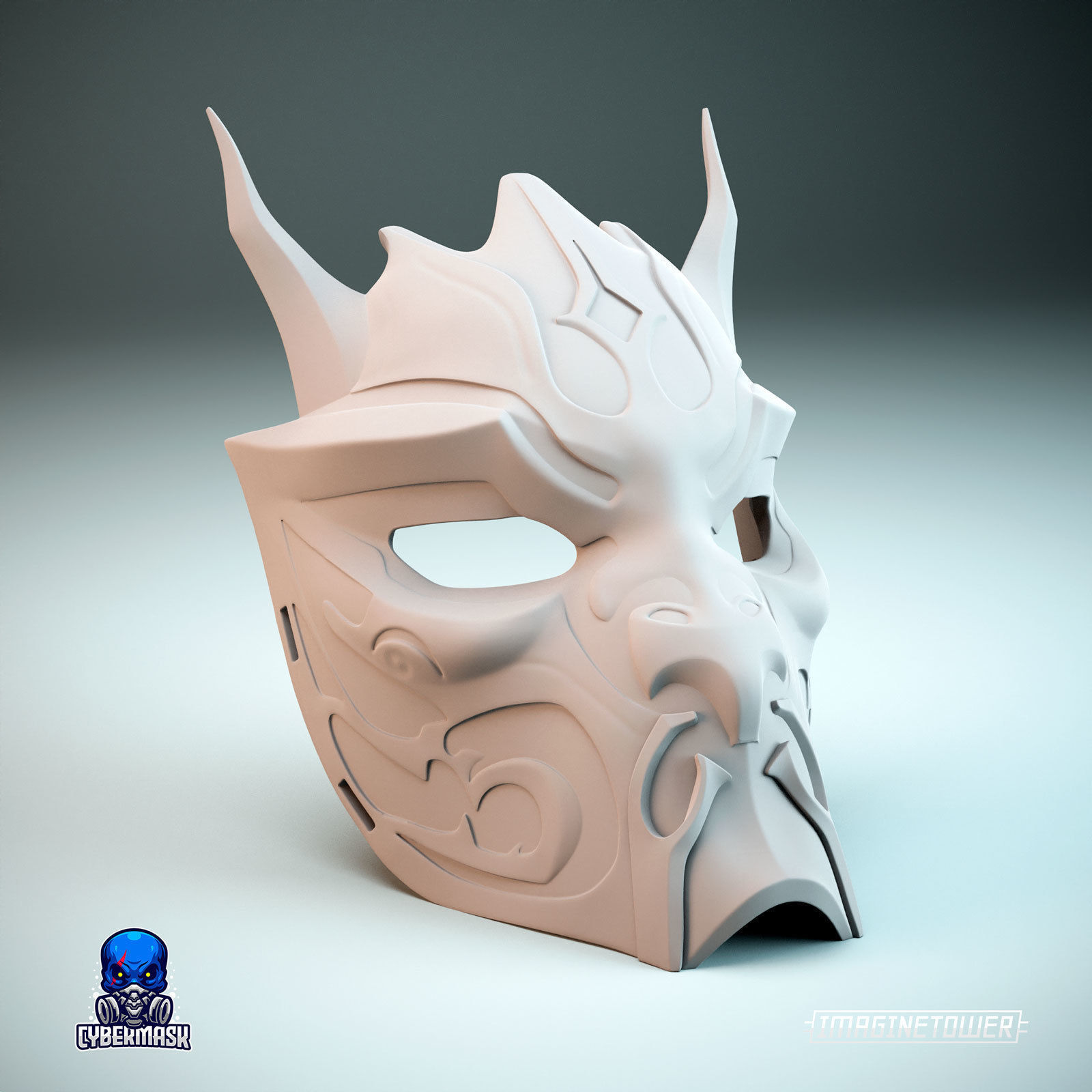 Japanese Kabuki Theatre Cosplay Mask 3D model 3D printable | CGTrader