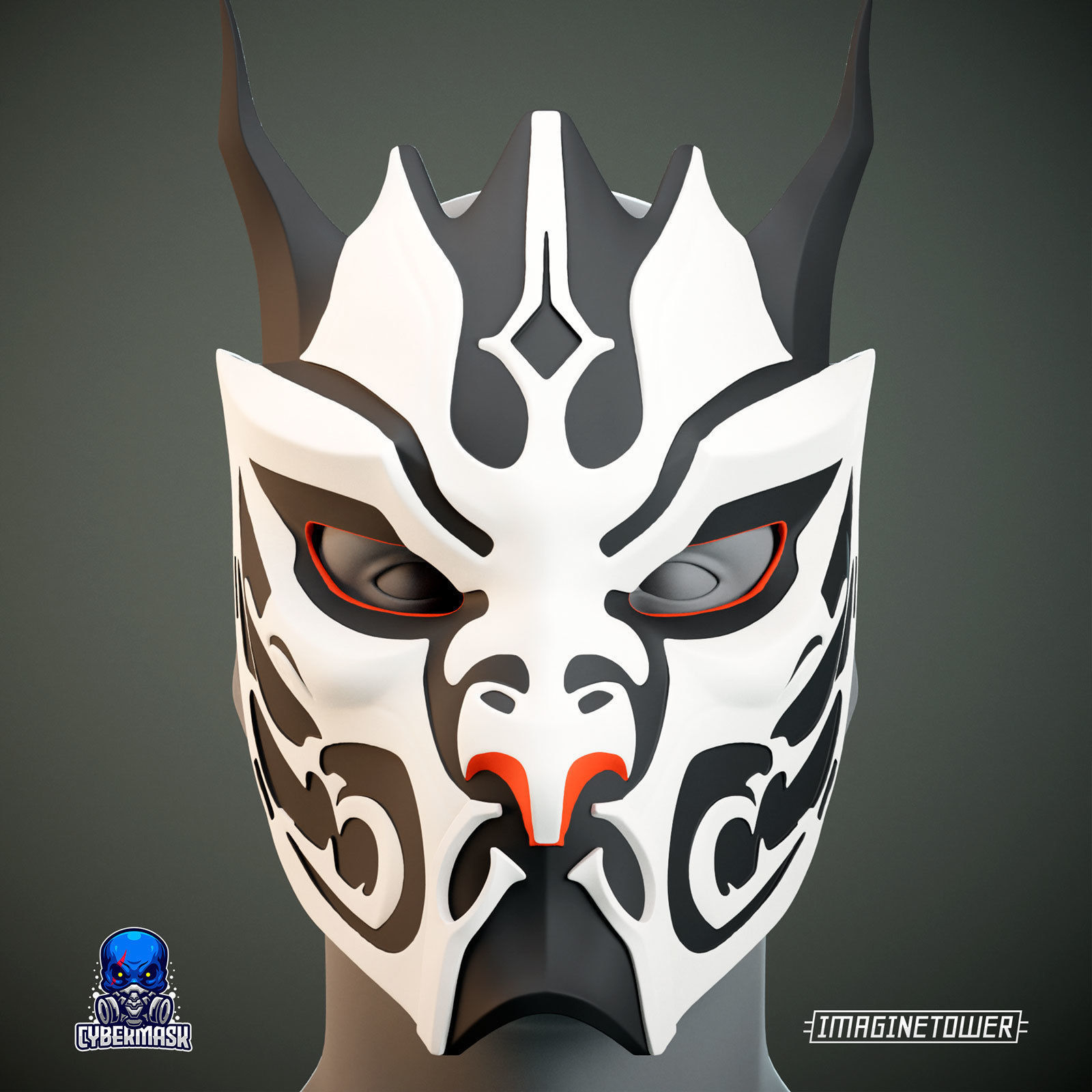 Japanese Kabuki Theatre Cosplay Mask 3D model 3D printable | CGTrader