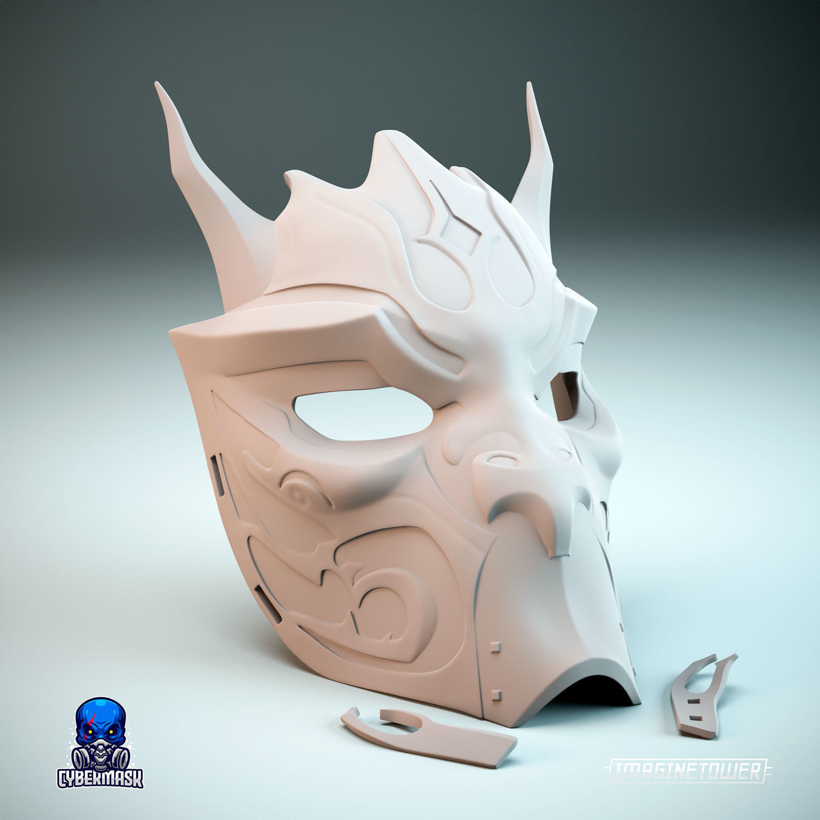 Japanese Kabuki Theatre Cosplay Mask 3D model 3D printable | CGTrader