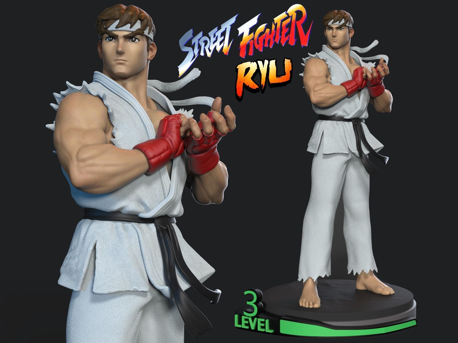 Ryu Street Fighter Alpha 3D model 3D printable | CGTrader