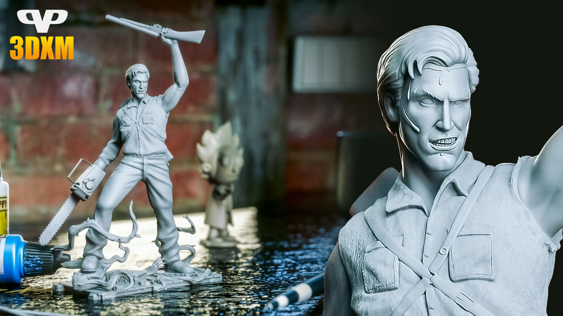 Ash Evil Dead STL for 3D Printing 3DXM ChibiSTL 3D model 3D printable ...