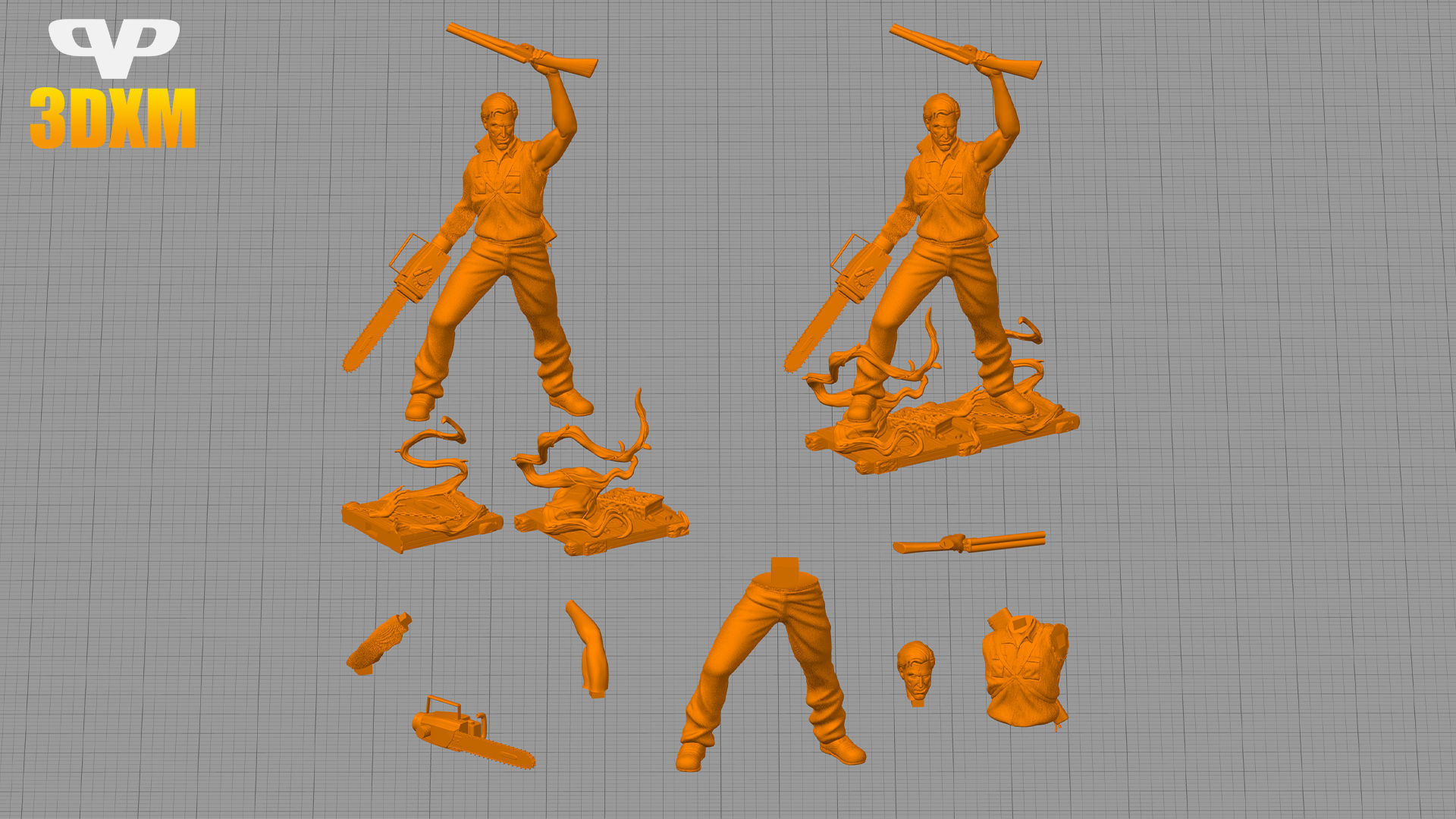 Ash Evil Dead STL for 3D Printing 3DXM ChibiSTL 3D model 3D printable ...