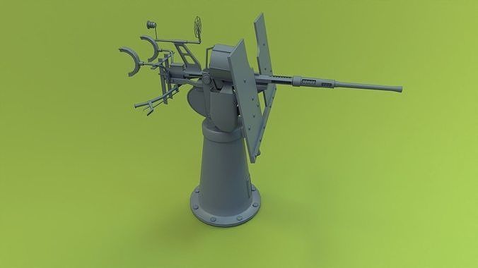 3D model Oerlikon 20mm AA gun VR / AR / low-poly | CGTrader
