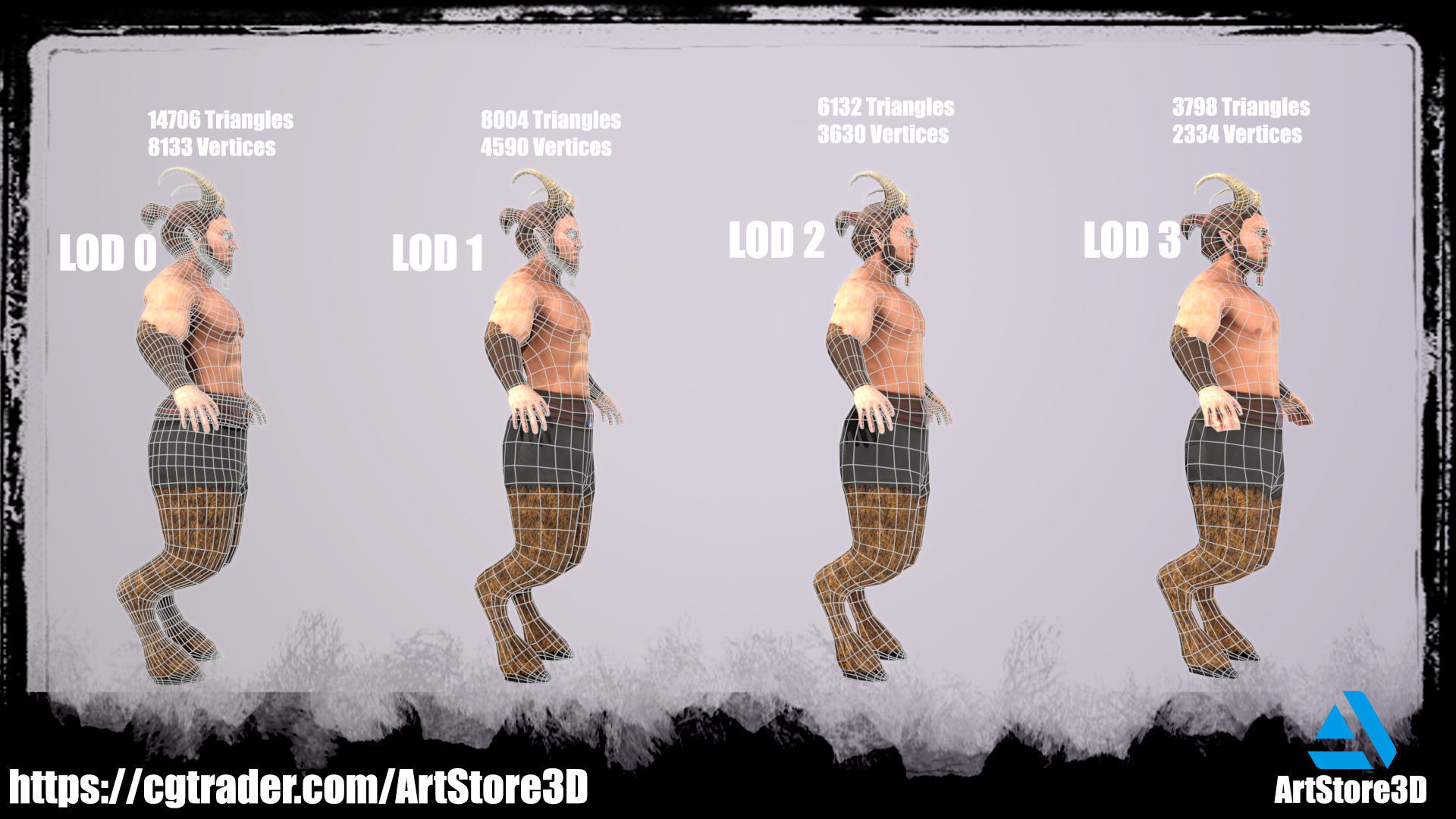 3D model SATYR - Male VR / AR / low-poly | CGTrader