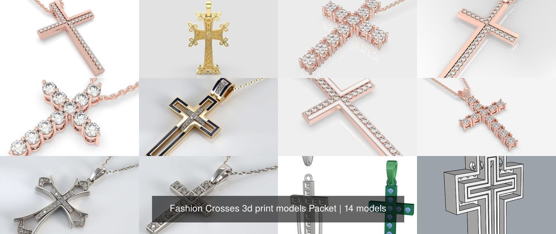 Fashion Crosses 3d print models Packet 3D Model Collection 3D printable ...