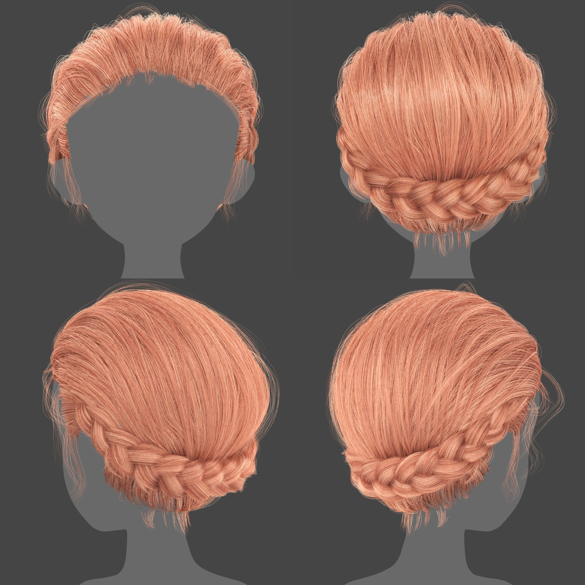 Female Braided Hairstyle Blender Particle System 3d Model Cgtrader