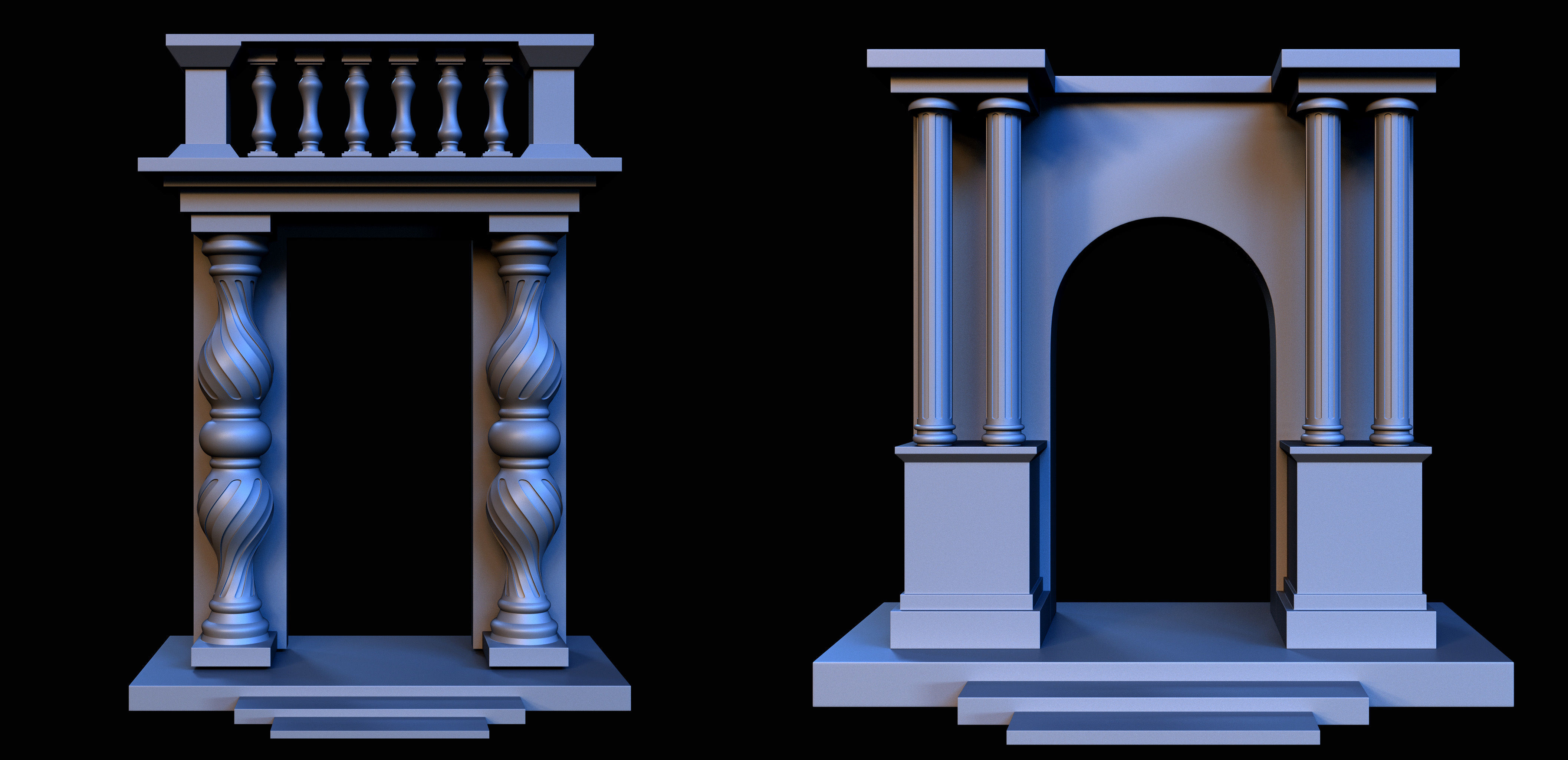 3D model 35 Arch Base Mesh Pack VR / AR / low-poly | CGTrader