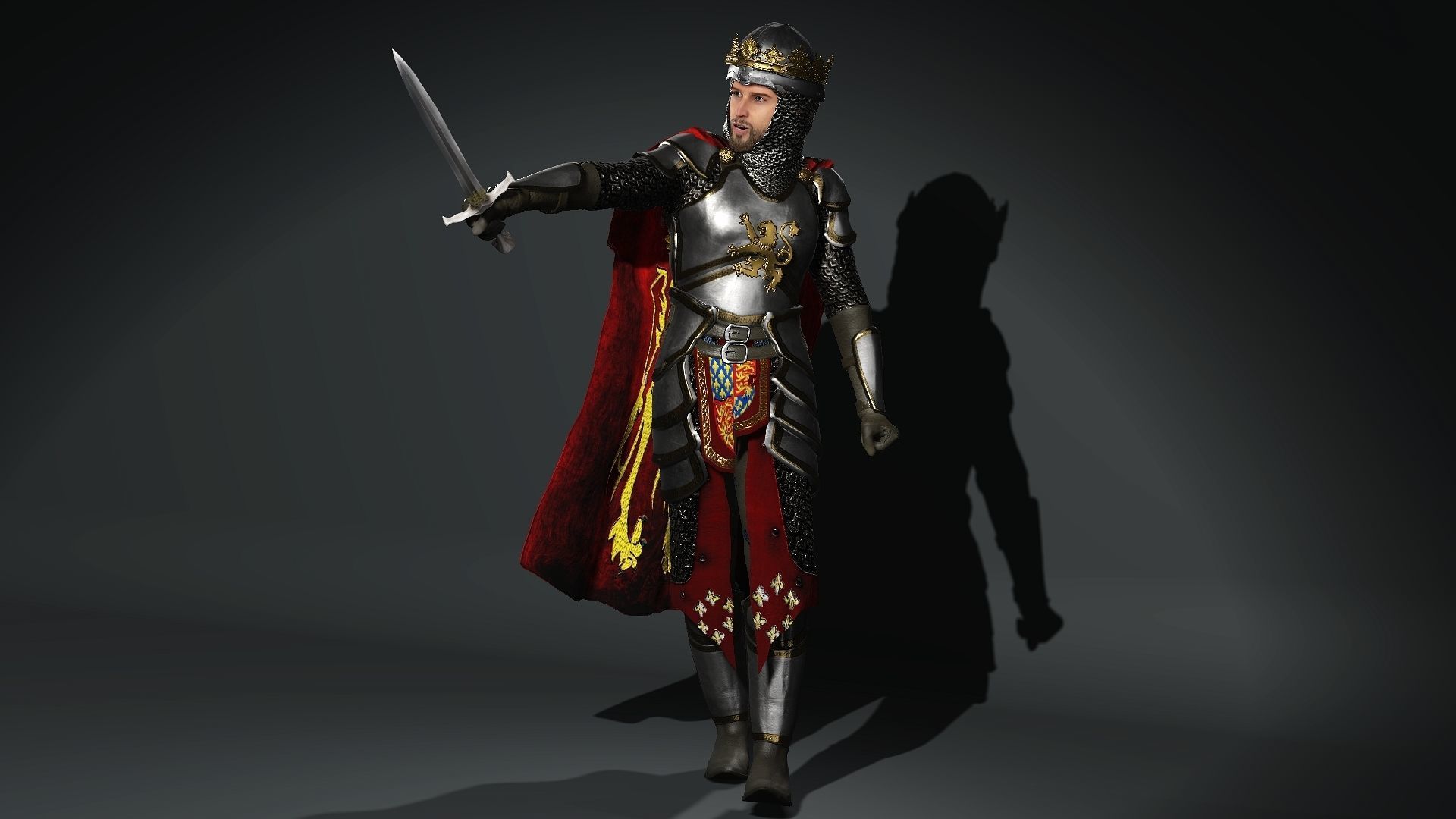 Richard The lionheart High quality full Rigged and Animated 3D model ...