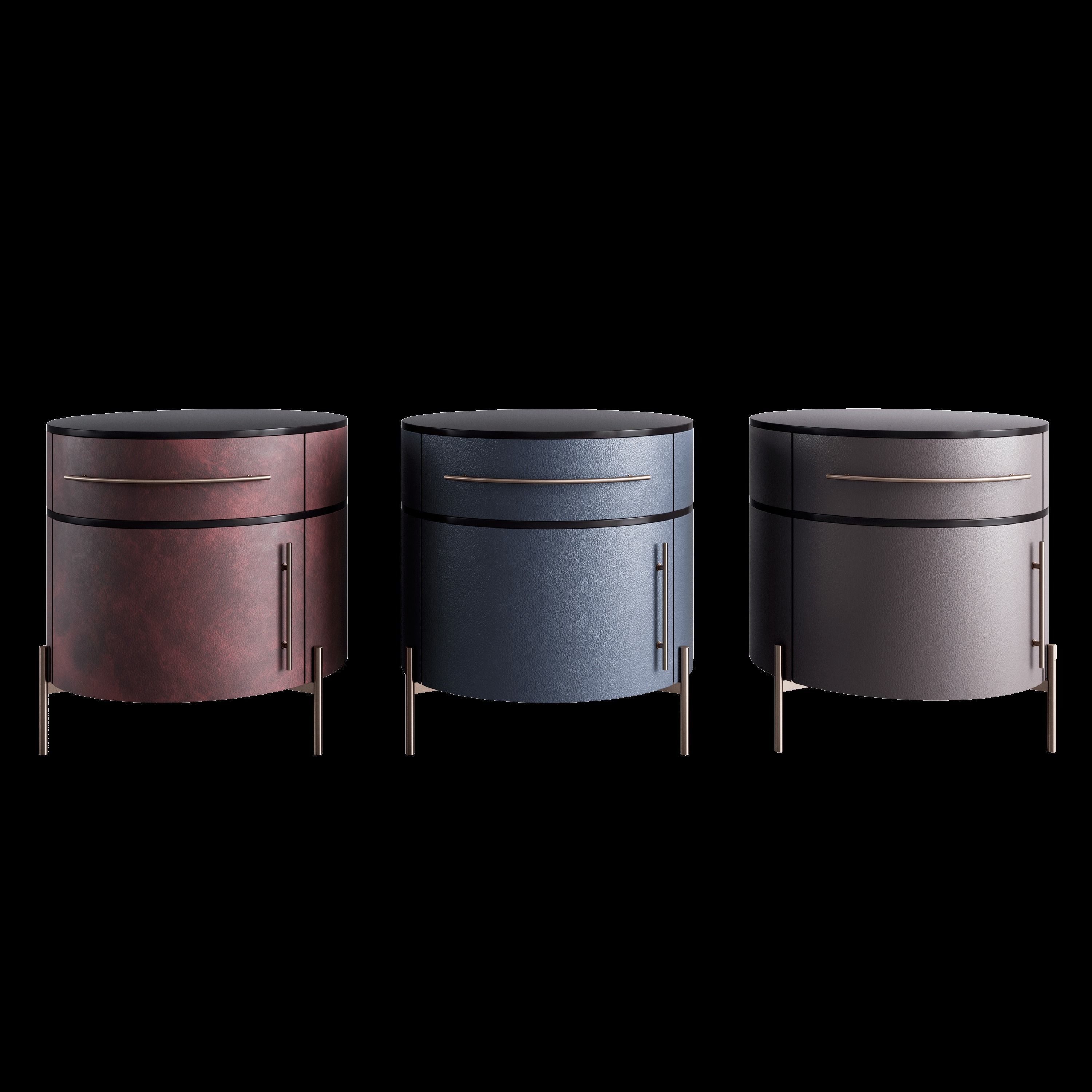 Leather Bedside Table Baxter Plisse 3D model | CGTrader