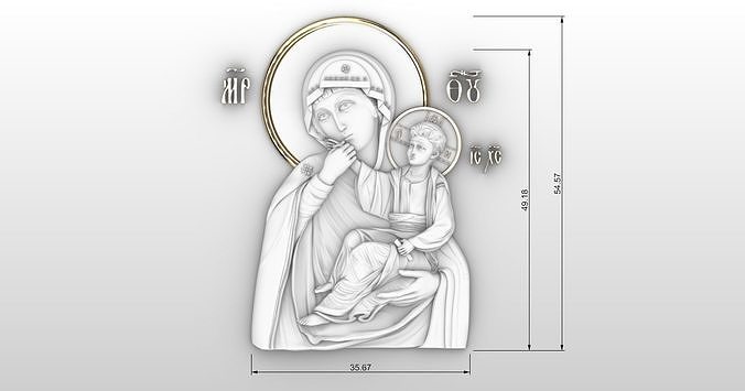 Virgin Mary icon orthodox Paramythia 3D model 3D printable | CGTrader