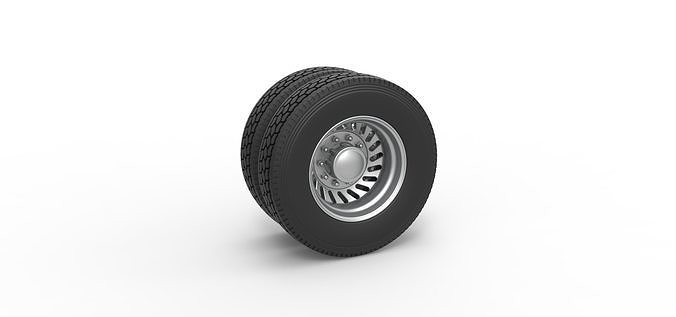 Rear custom wheel of semi truck Version 13 Scale 1 to 25 3D model 3D ...