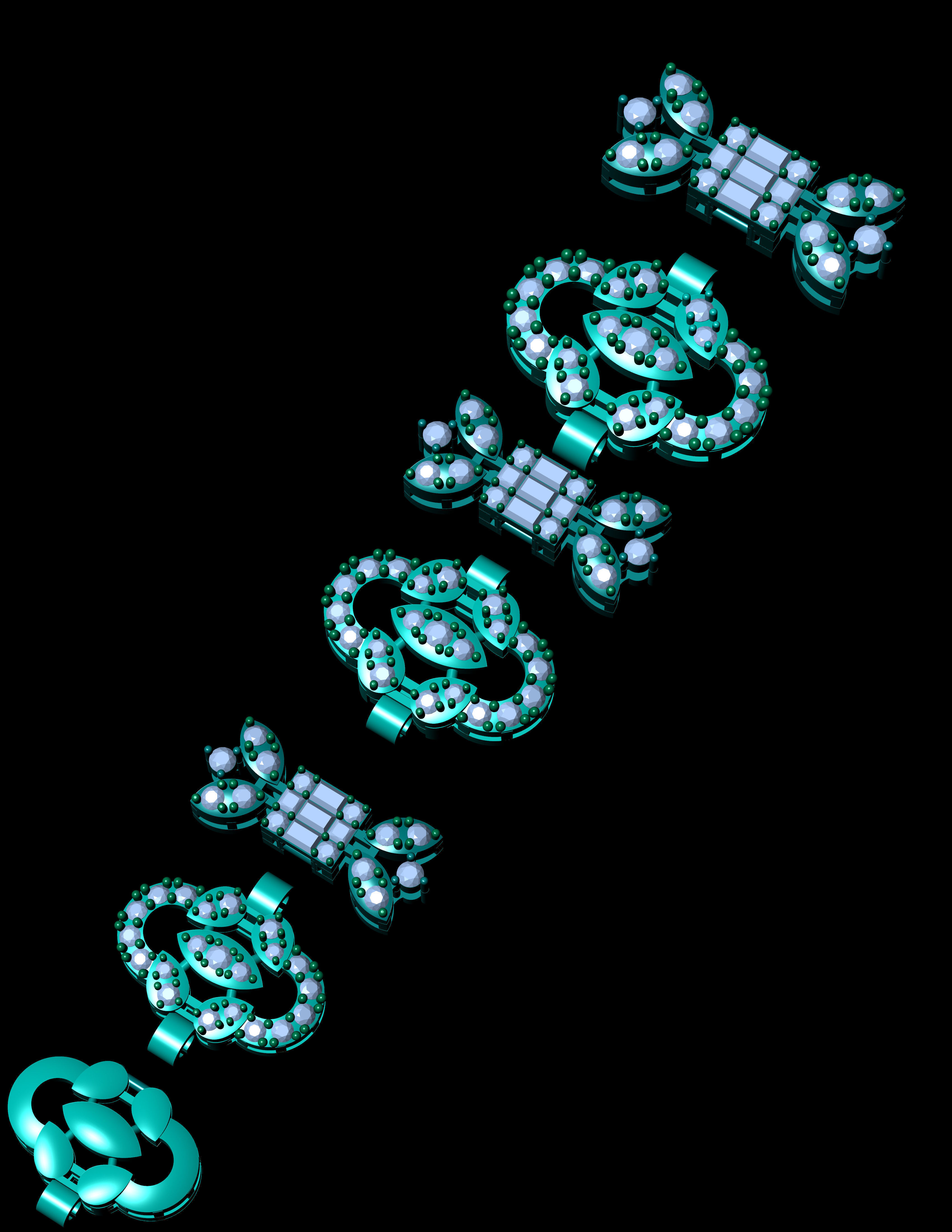 Diamond Breslet Jewellery for Women 3D print model 3D model 3D ...