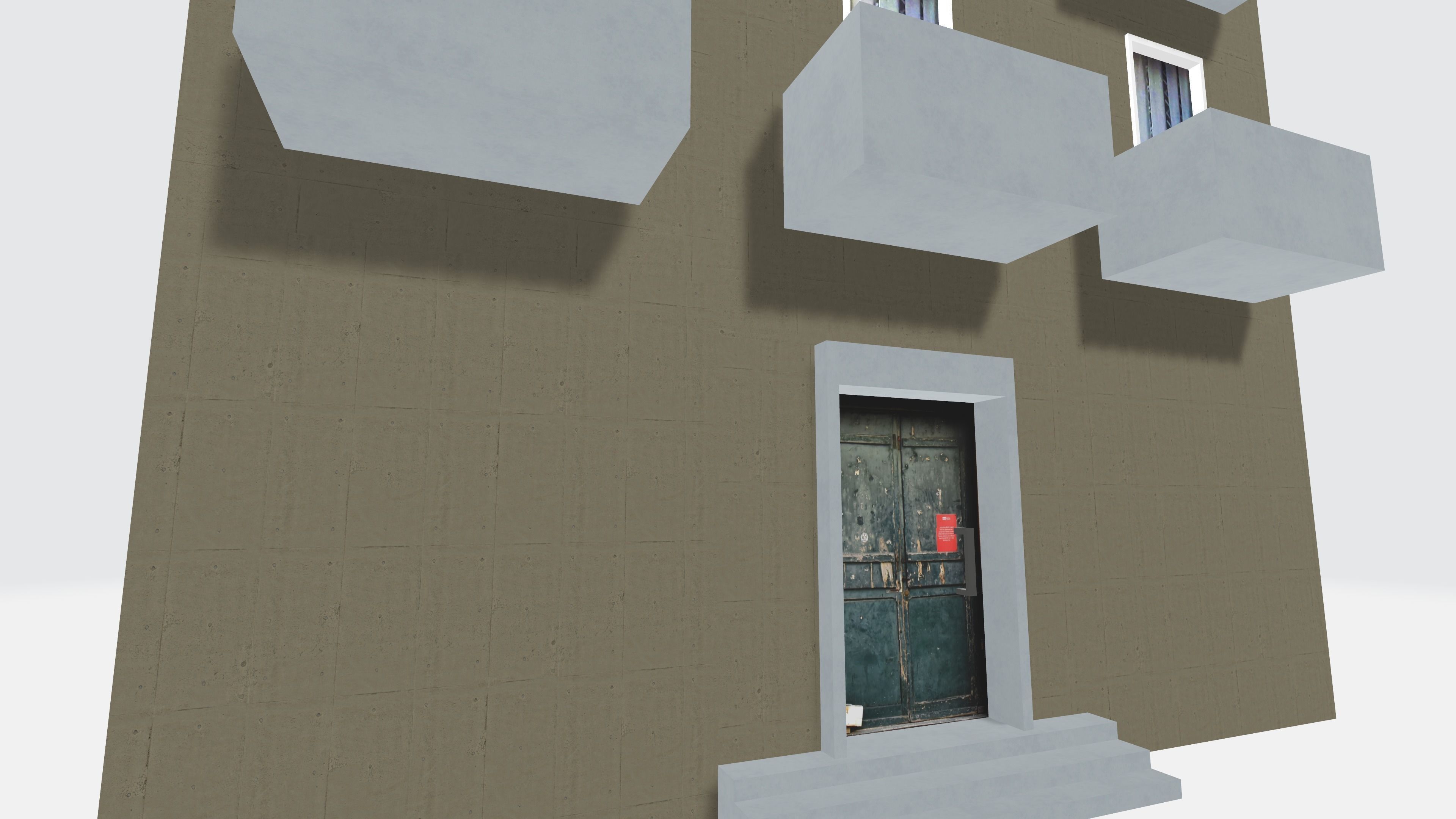 Block house 3D model Low-poly 3D model free VR / AR / low-poly 3D model ...
