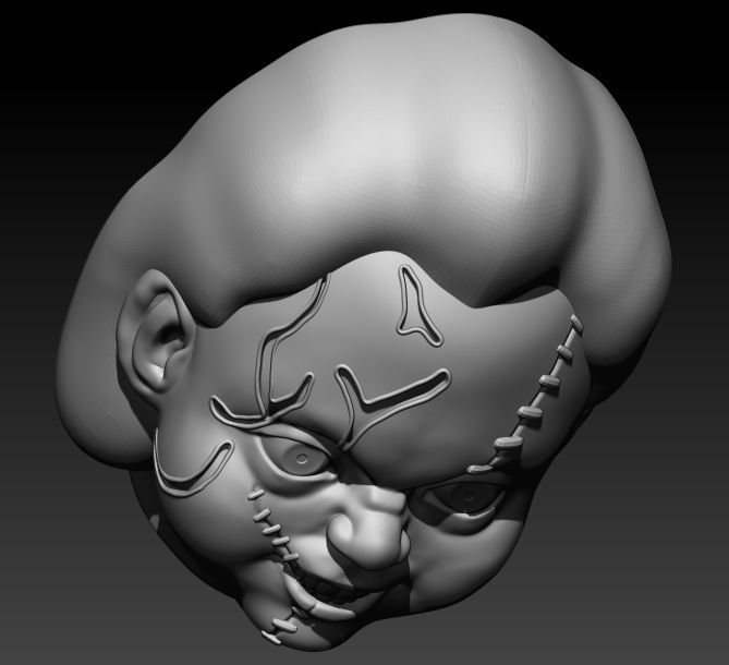 Chucky face pendant 3D model 3D printable | CGTrader