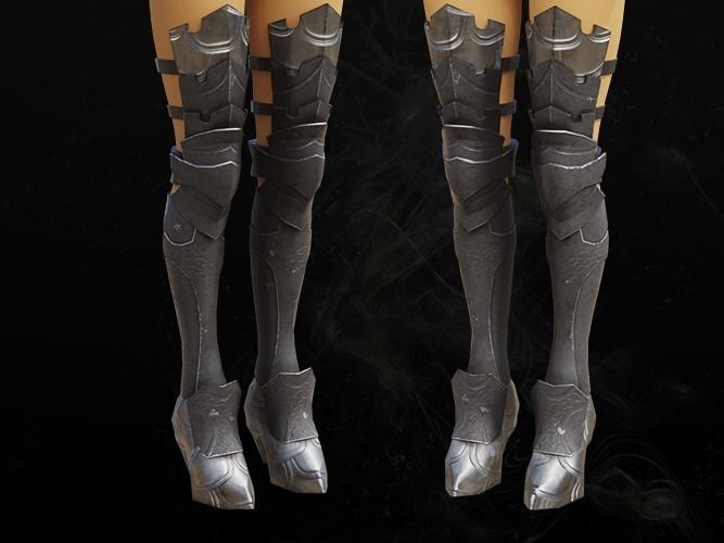 3D model Valkyrie Warrior leg armor female lowpoly game asset VR / AR ...