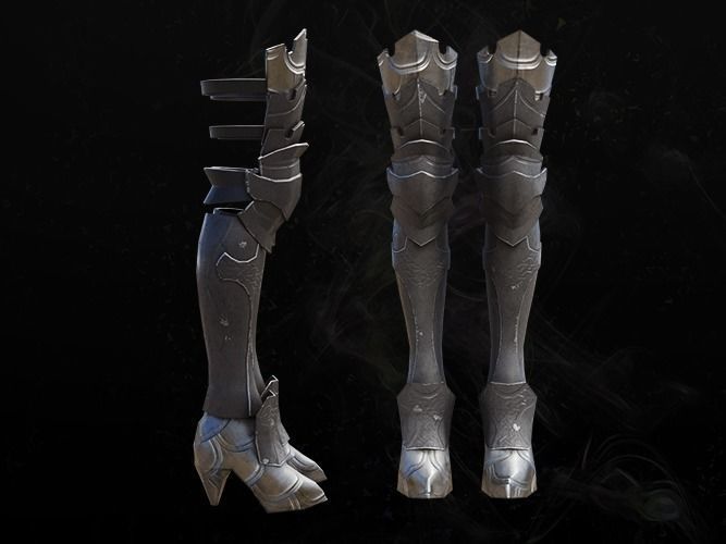 3D model Valkyrie Warrior leg armor female lowpoly game asset VR / AR ...