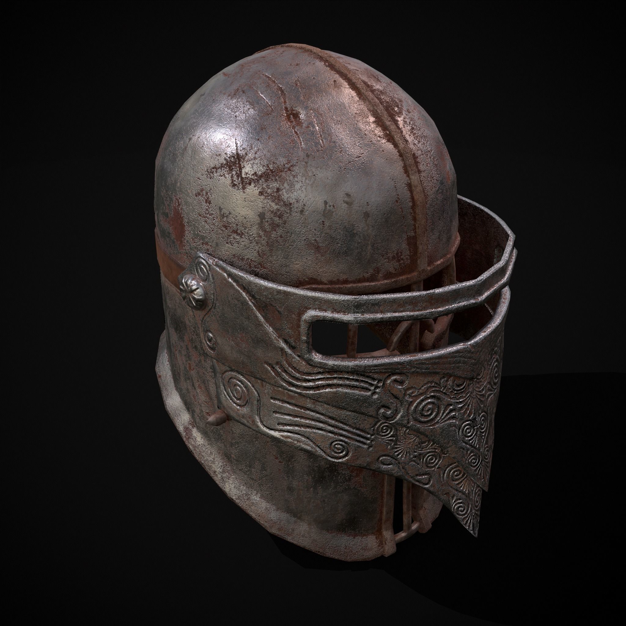 3D model Marvelous Medieval Metal Helmet VR / AR / low-poly | CGTrader