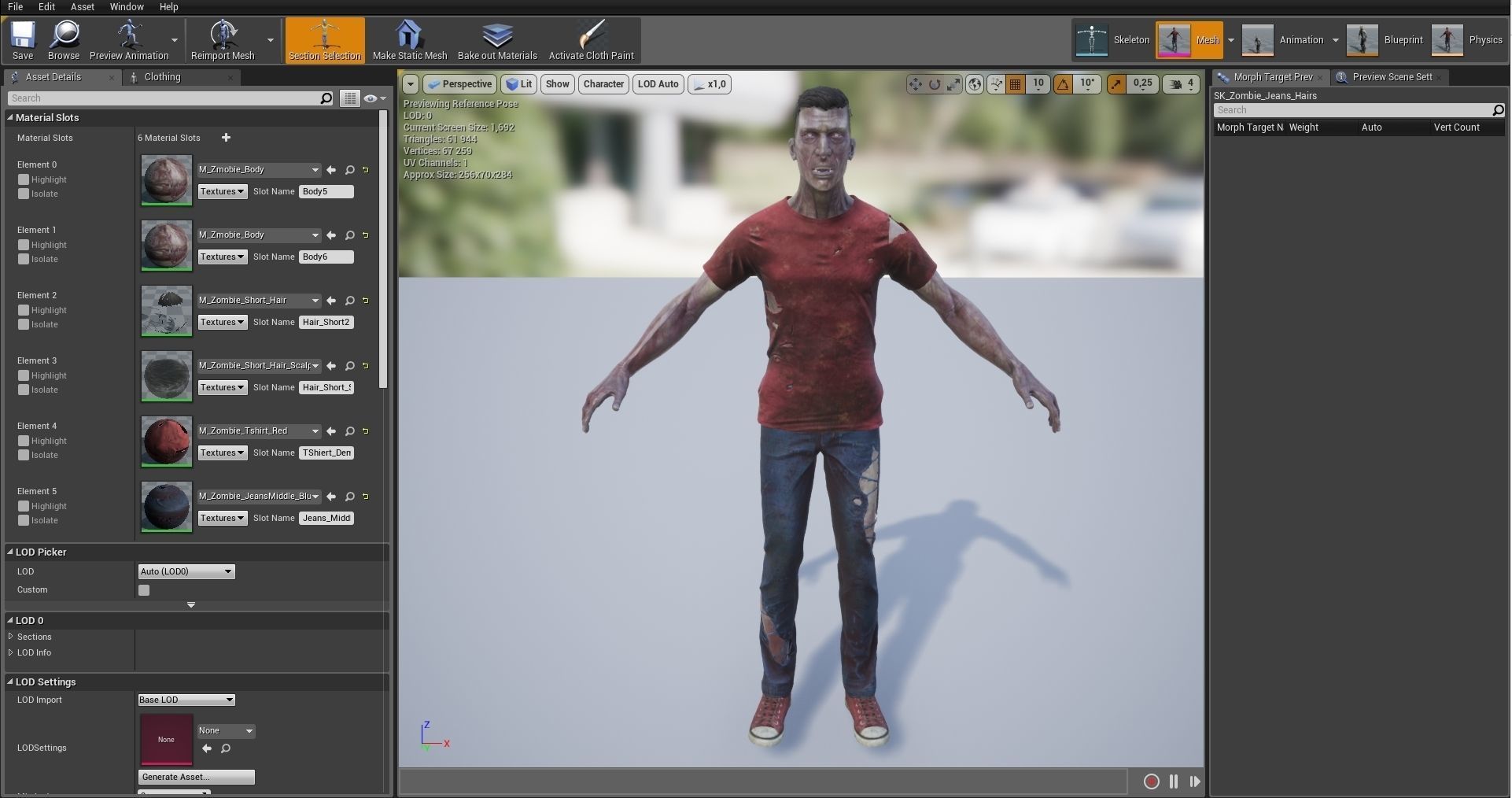 3D model Zombie in Jeans VR / AR / low-poly | CGTrader