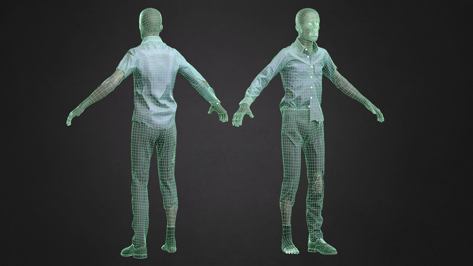 3D model Zombie in Shirt VR / AR / low-poly | CGTrader