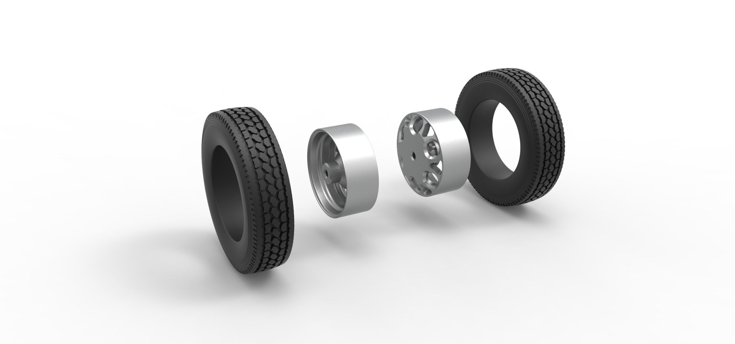 Rear custom wheel of semi truck Version 15 Scale 1 to 25 3D model 3D ...