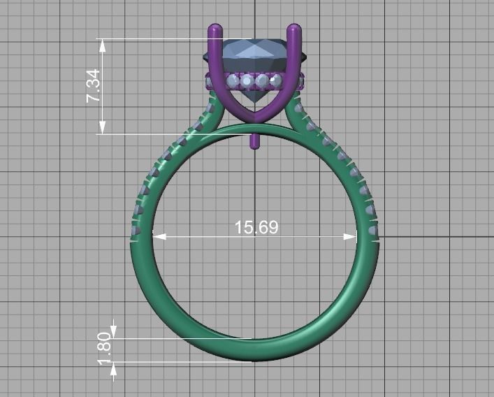 Classic Engagement Ring 4claw design 2ct diamond stone 3dmodel 3D model ...