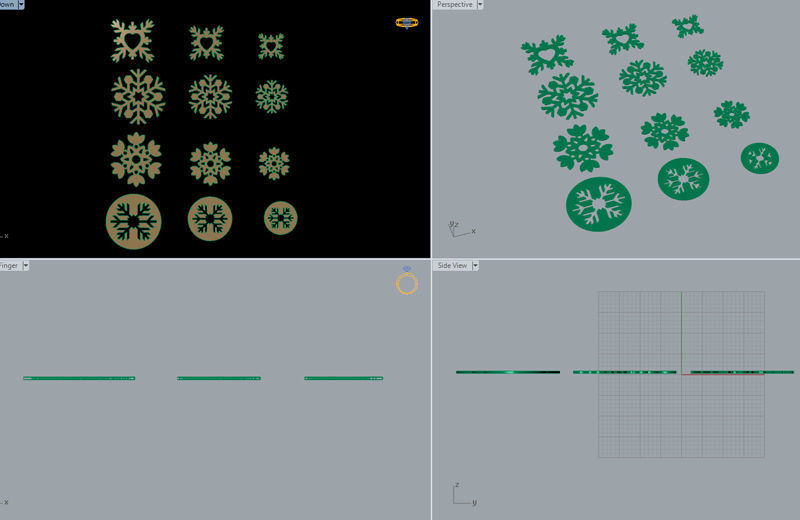 12 Pieces SnowFlake 3D print model 3D model 3D printable | CGTrader