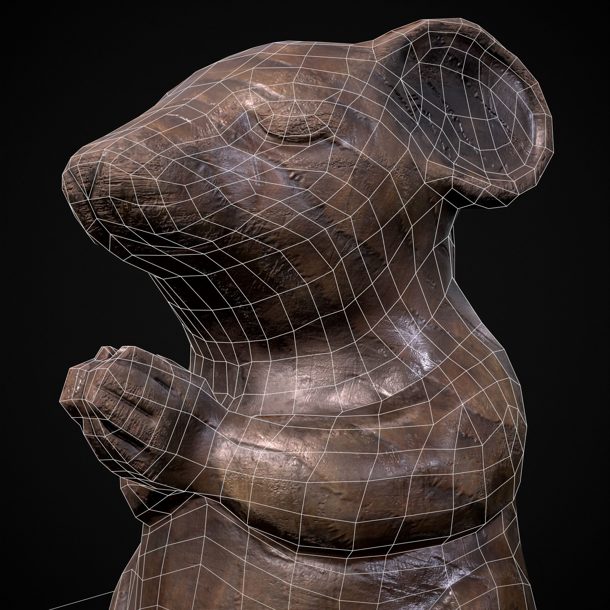 3D model Wooden Praying Mouse Toy VR / AR / low-poly | CGTrader