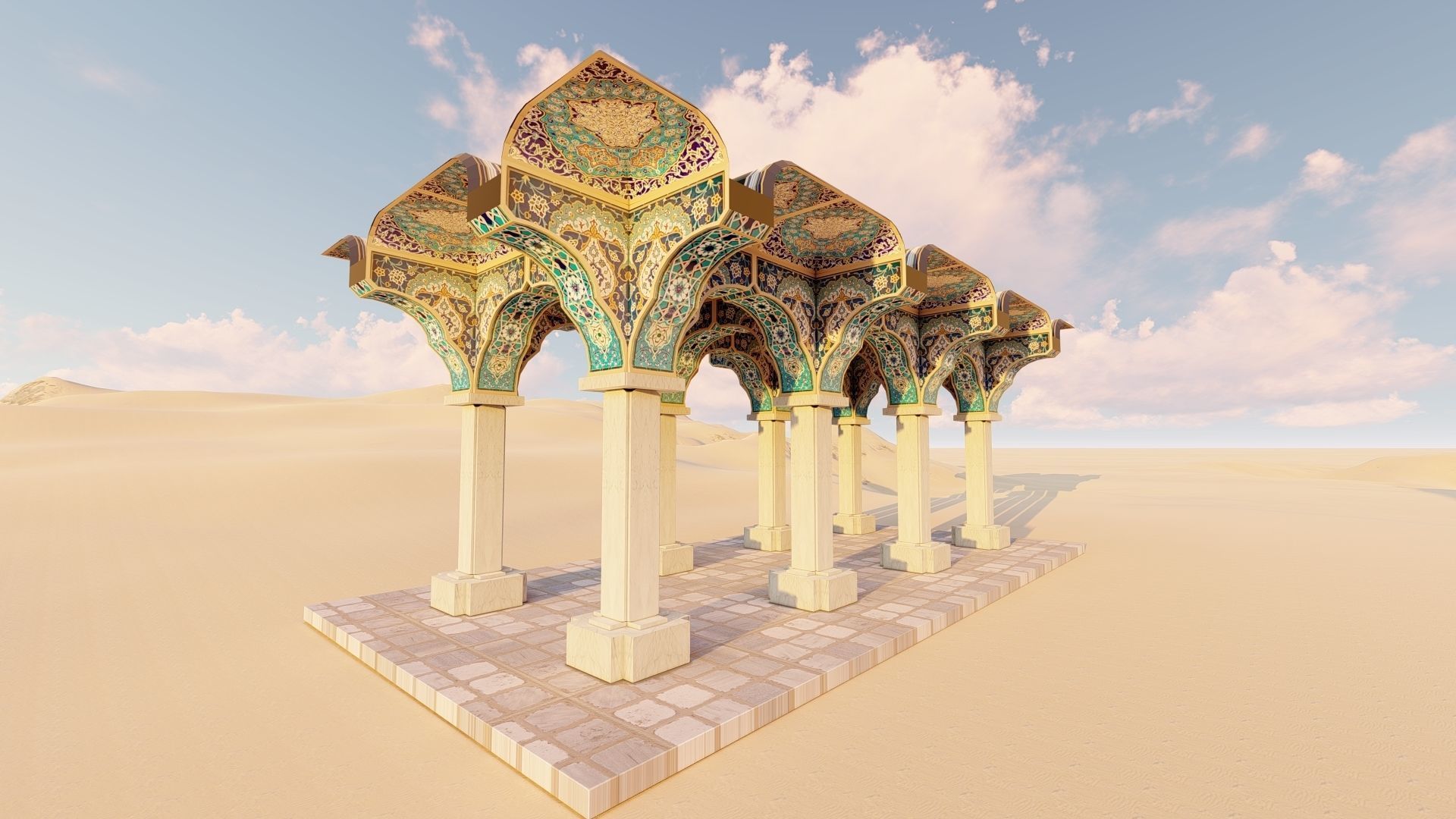 Mosque arches free VR / AR / low-poly 3D model | CGTrader