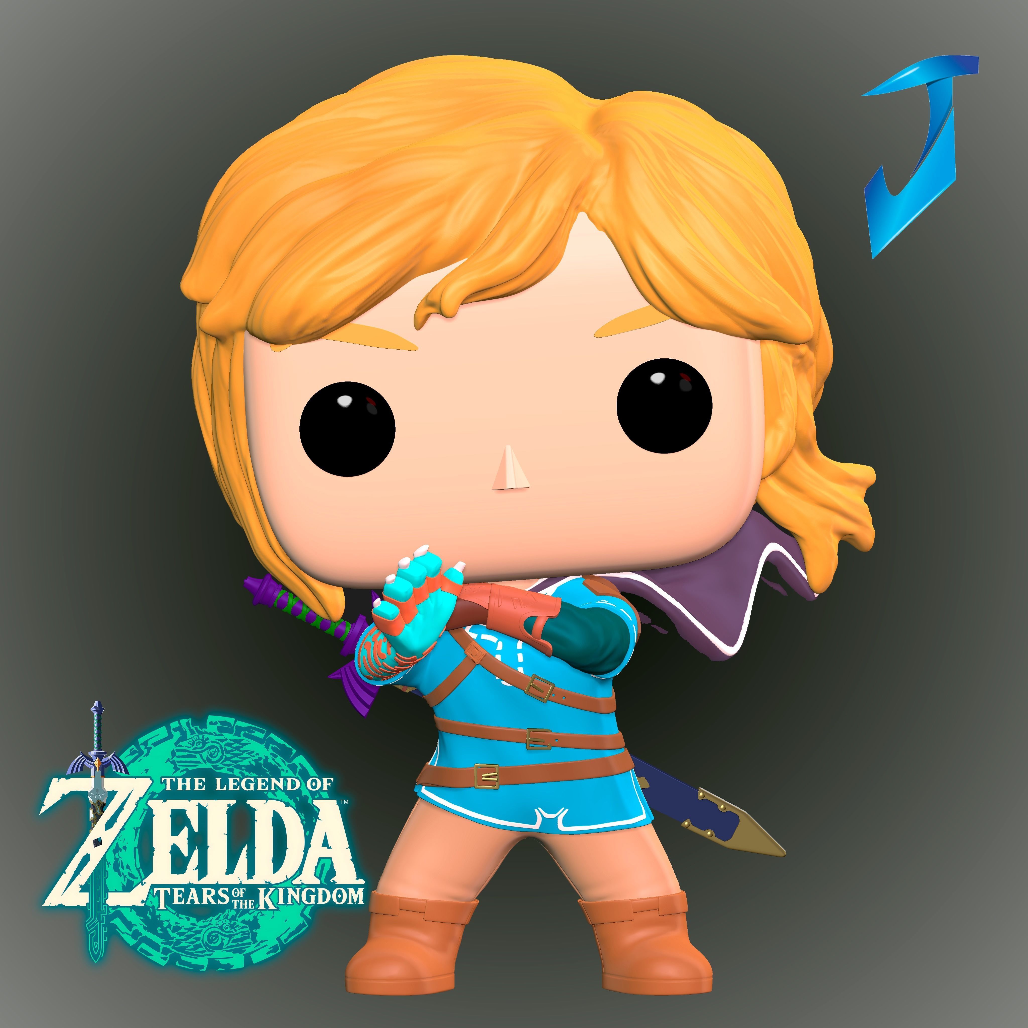 FUNKO POP LINK TEARS OF THE KINGDOM 3D model 3D printable | CGTrader