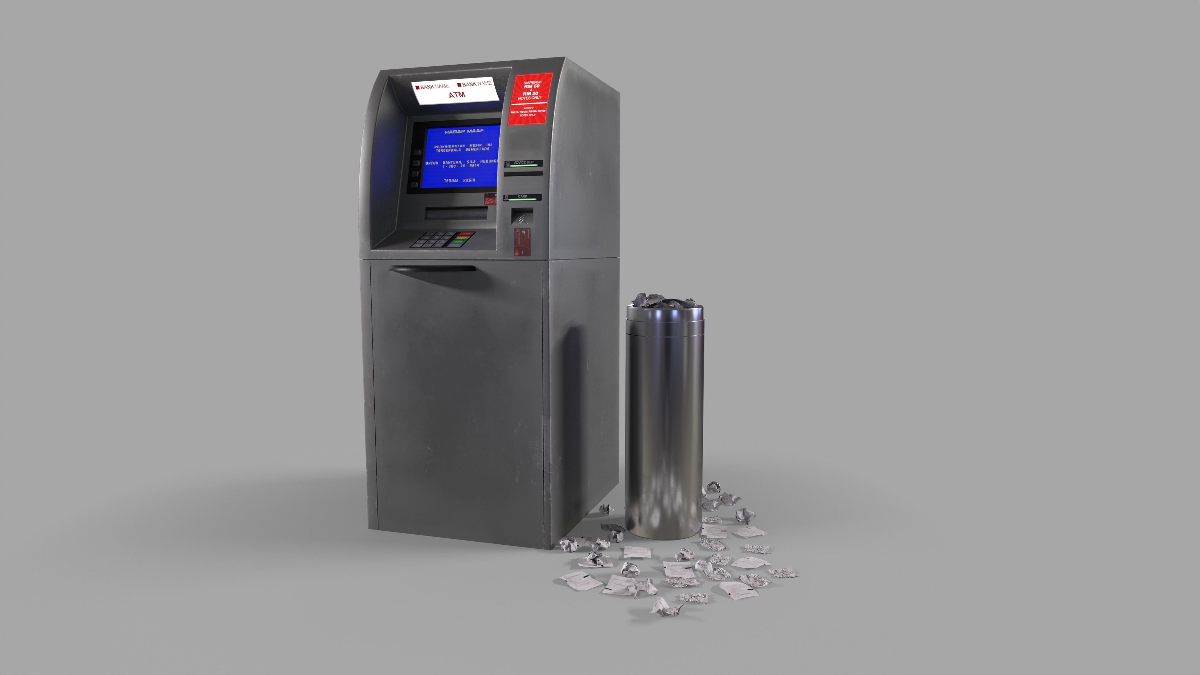3D model Automated teller machine ATM VR / AR / low-poly | CGTrader